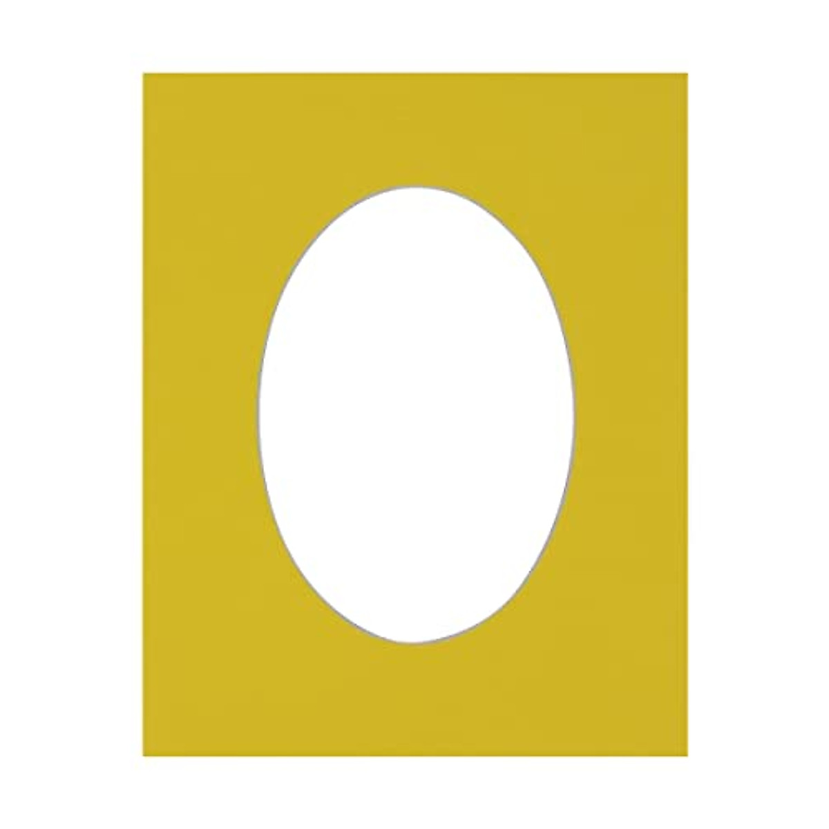 CountryArtHouse Yellow Acid Free 8.5x11 Oval Picture Frame Mat with White Core Bevel Cut for 5x8 Pictures - Fits 8.5x11 Frame - Pack of 1 Matboard