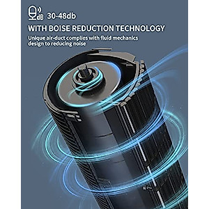 VEOHAUT Tower Fan for Bedroom- 48'' Oscillating Fan with Remote, Cooling, Quiet, Large LED Display, 12-Hour Timer, Electric White Standing Bladeless Fan for Whole House, Home, Office, Living Room