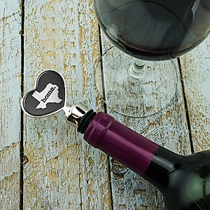 Texas TX Home State Solid Dark Gray Grey Officially Licensed Heart Love Wine Bottle Stopper