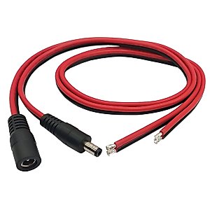 Halokny DC Power Pigtails Cable, 1 Pairs 14AWG DC5.5x2.1mm 12V 5A Male & Female Connectors Power Single Ended Extension Cable for CCTV Security Camera and Lighting Power Adapter 60cm/2Ft
