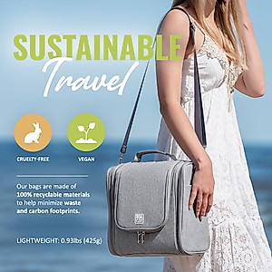 BOACAY Extra Large Hanging Travel Toiletry Bag for Women and Men, Makeup Bag, Bathroom & Shower Organizer Kit for Accessories, Cosmetics, Essentials