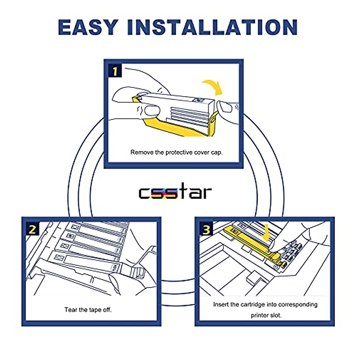 CSSTAR 962XL Ink Cartridge Remanufactured Replacement for HP 962 XL Ink Cartridge with HP OfficeJet Pro 9010 9015 9015e 9018 9025 9025e 9020 9012 9026 9028 9029 9027 1 Black 1 Cyan 1 Magenta 1 Yellow