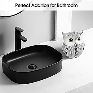 Owl Statue for Home Decor Accents Office Decoration, APPS2Car Handmade Polka Dots Buhos Modern Bird Figurine for Indoor Book Shelf Desktop Cabinet Fireplace Mantel Living Room Bedroom Ornament (White)