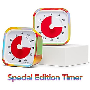 Time Timer MOD Tie Dye ⁠— Special Edition ⁠⁠— Visual Timer for Kids Classroom Learning, Elementary Teachers Desk Clock, Homeschool Study Tool and Office Meetings with Silent Operation (Tie Dye)