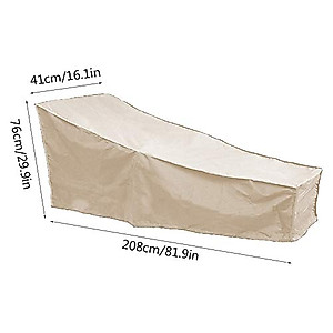 Zerone Patio Furniture Cover, Outdoor Chaise Lounge Covers Durable Lightweight Patio Chair Lounge Cover for Outdoor Patio Garden Furniture(Beige)
