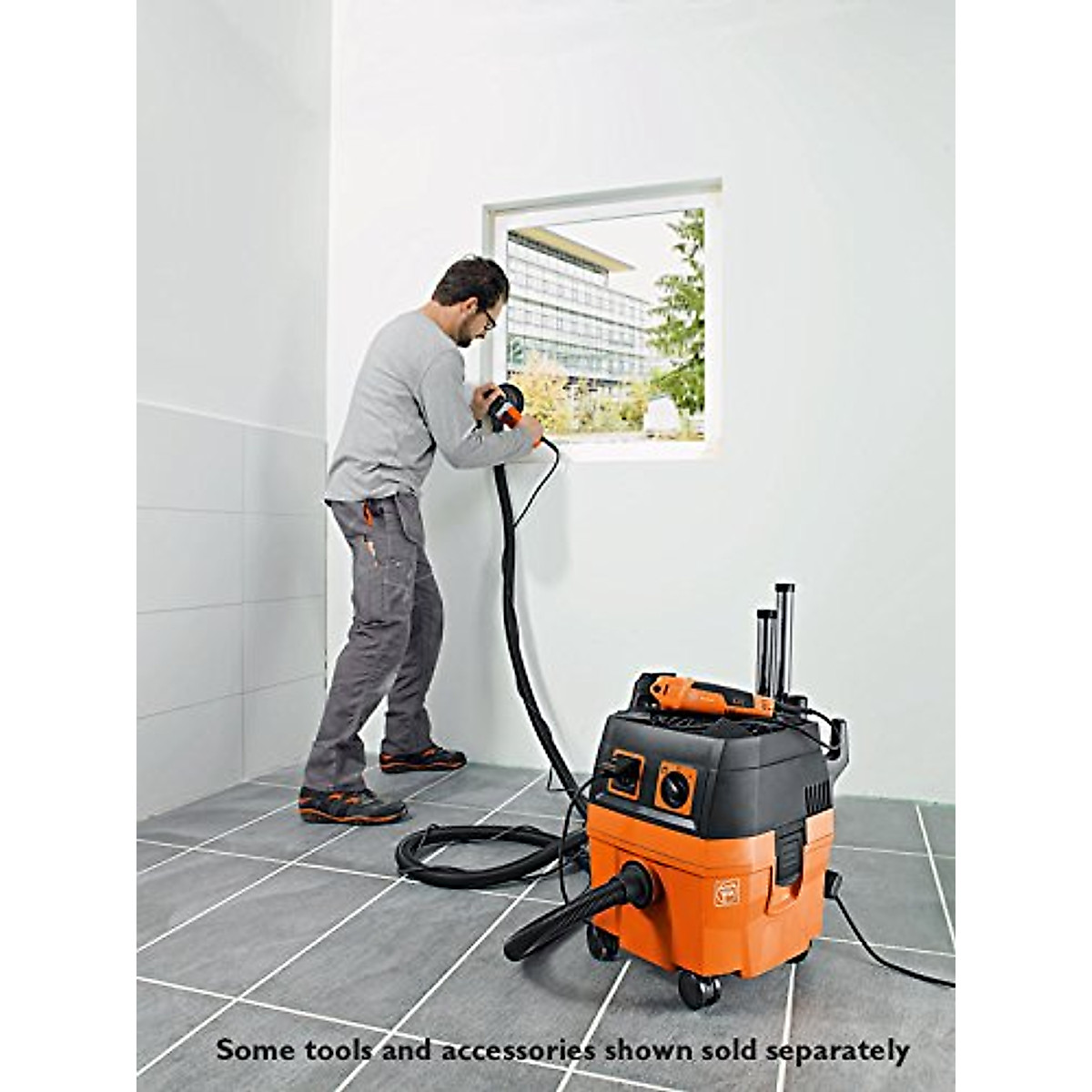 Fein Turbo I Wet/Dry Dust Extractor - 5.8-Gallon Capacity, 151 CFM Suction, Anti-Static System, Quiet 66 dB Operation - Includes Hose and Filter - 92035236090