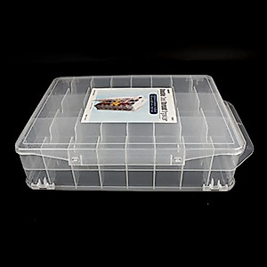 46 Grids Sewing Organizer, Double Sided Thread Box Storage, Portable Clear Plastic Organizer Box for Embroidery and Sewing Threads, Embroidery Floss, Crafts, Small Toys (Clear)