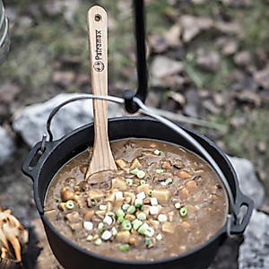 Petromax Cast Iron Dutch Oven for Cooking or Baking Outdoors Over a Campfire or in the Home Kitchen, Pre-Seasoned Cookware Conducts Heat Evenly, Flat Base, 1 Qt