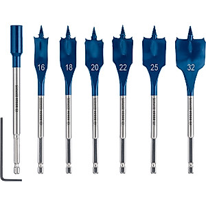 Bosch 7X Expert Self Cut Speed Spade Drill Bit Set (for Softwood, Particleboard, Ø 16-32 mm, Professional Accessory Rotary Drill/Drivers)