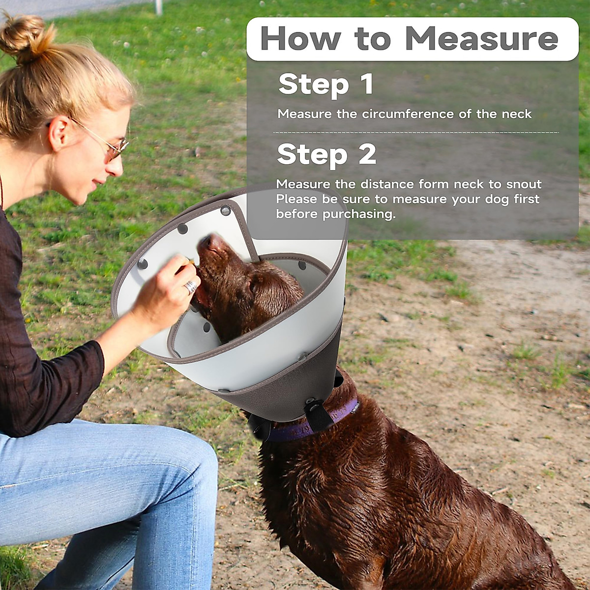 Pilviset Soft Dog Cone Collar After Surgery,Clear Padded Collar,E-Collars for Dogs to Prevent Licking Wound, Adjustable Dog Recovery Collar for Large Medium Small Dog,Elizabethan Collar XL