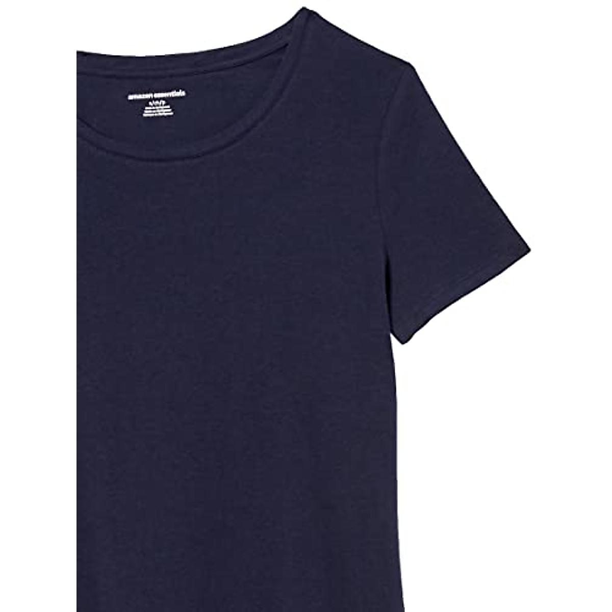Amazon Essentials Women's Classic-Fit Short-Sleeve Crewneck T-Shirt, Pack of 2, Navy/White, Medium