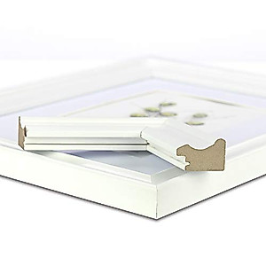 Hogaryo 11x14 Picture Frames White, Display Picture 8x10 with Mat, 2 Set Photo Frames for Wall Mounting Home Decor