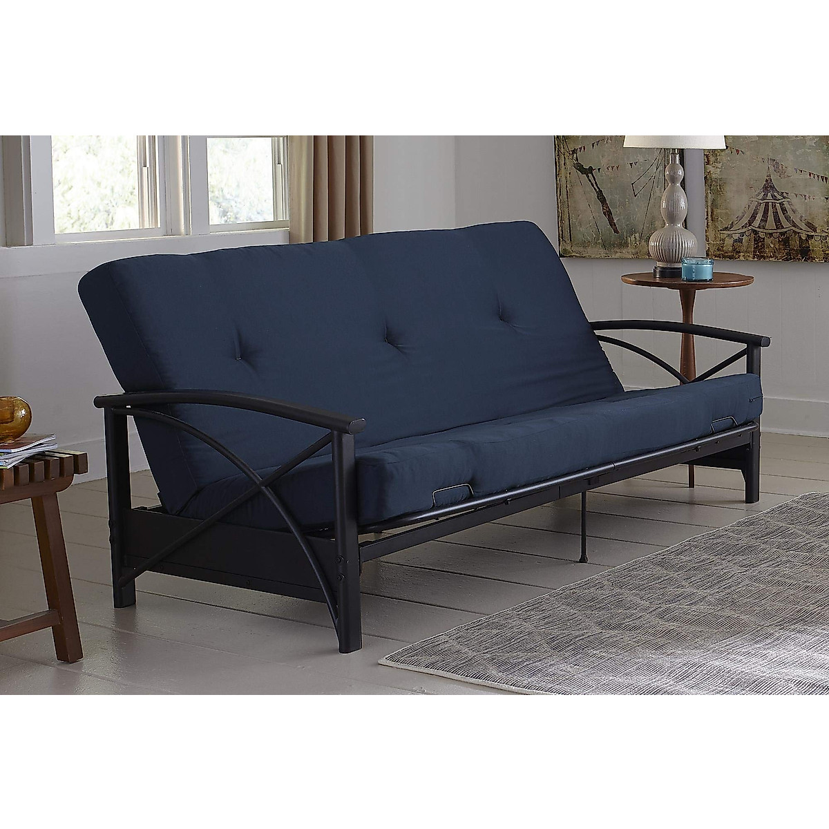 DHP 6" Microfiber Futon Mattress Sofa Bed, Full, Blue
