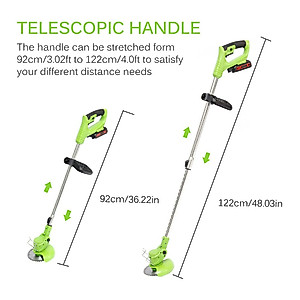 MengK 24V Electric Cordless Grass Trimmer Heavy Duty Weed Strimmer Cutter Garden Tool