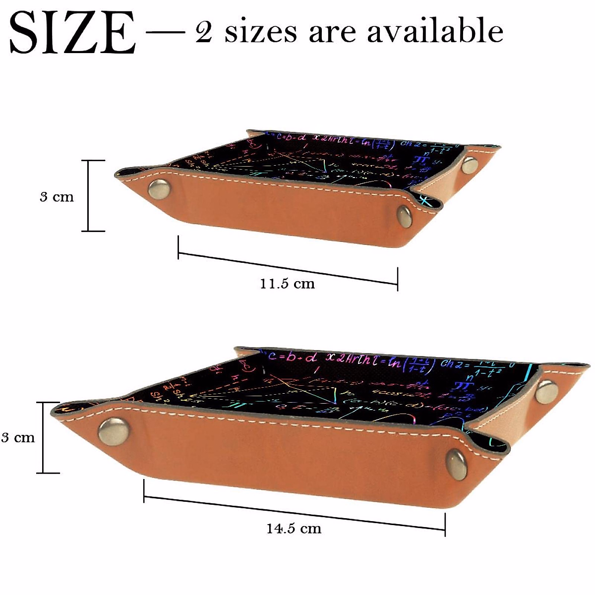 NigelMu Math Equation Blackboard Valet Tray,Fold Leather Tray Table Organizer for Storage Key Coin Jewelry Watch