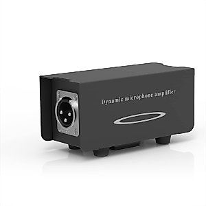 Microphone Preamp for Shure SM7B /SM58 /55SH Machine SMM-205 Dynamic Mircophone Preamp Booster for Livestream/Broadcast/Podcast/Vocal Recordings（GRAY）