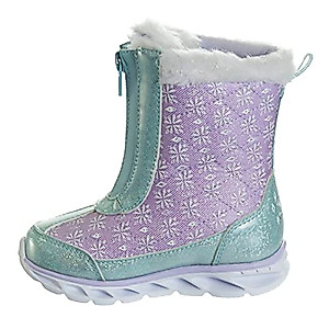 Josmo Girls Frozen Snow Boots (Toddler/Little Kid), Light Blue/Lilac, 10
