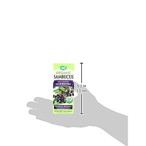 Nature's Way USDA Organic Sambucus Elderberry Syrup, Herbal Supplements, Gluten Free, Vegetarian, 4 Ounce (Packaging May Vary)