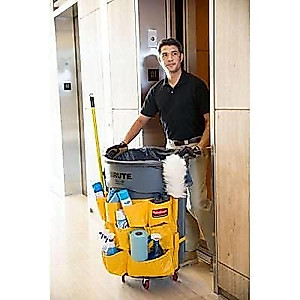 Rubbermaid Commercial 264200YW Brute Caddy Bag 12 Pockets Yellow