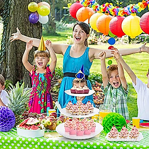 Ctfflhhy 6pcs Cupcake Stand Set with 2 3 Tier Cake Stand + 4 Square Plastic Serving Trays for Wedding Birthday Party