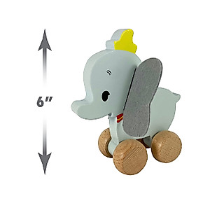 Just Play Disney Wooden Toys 6.5-inch Dumbo Clutch Toy, Features Dumbo's Classic Look, Elephant, Kids Toys for Ages 18 Month