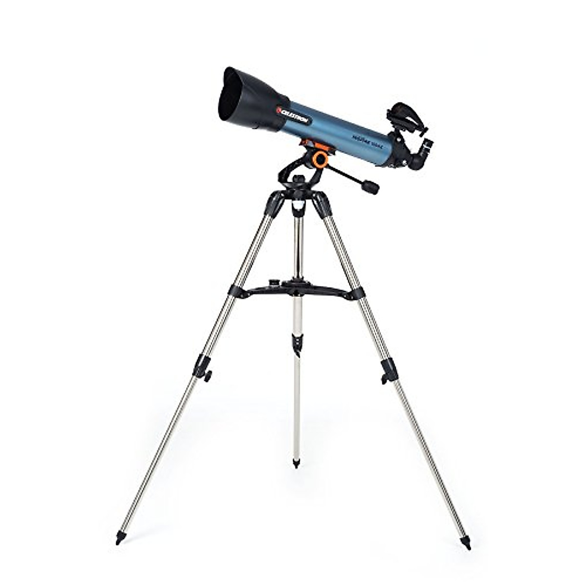 Celestron Inspire 100AZ Refractor Smartphone Adapter Built-In Refracting Telescope, Blue (22403)
