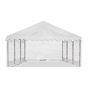 AMERICAN PHOENIX Party Tent PVC 20x20 ft Heavy Duty Canopy Shelter for Wedding Event White with Fire Retardant (20x20 FT, White-PVC)
