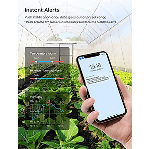 Govee Bluetooth Digital Hygrometer Indoor Thermometer, Room Humidity and Temperature Sensor Gauge with Remote App Monitoring, Large LCD Display, Notification Alerts, 2 Years Data Storage Export, Grey