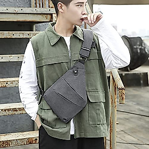 2023 New Personal Flex Bag - Travel Sling Bag Fashion Chest Shoulder Bag Anti-thief, Anti-Thief Crossbody Personal Pocket Bag (Gray-Left)