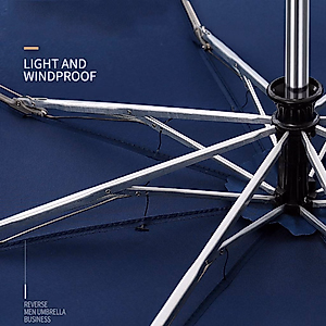 Jchen Inverted Umbrella Windproof Automatic Folding Umbrella, Auto Reverse Umbrella Portable Travel Umbrella Folding Umbrellas,Repel Windproof Travel Umbrella, Automatic Open Close (Blue)