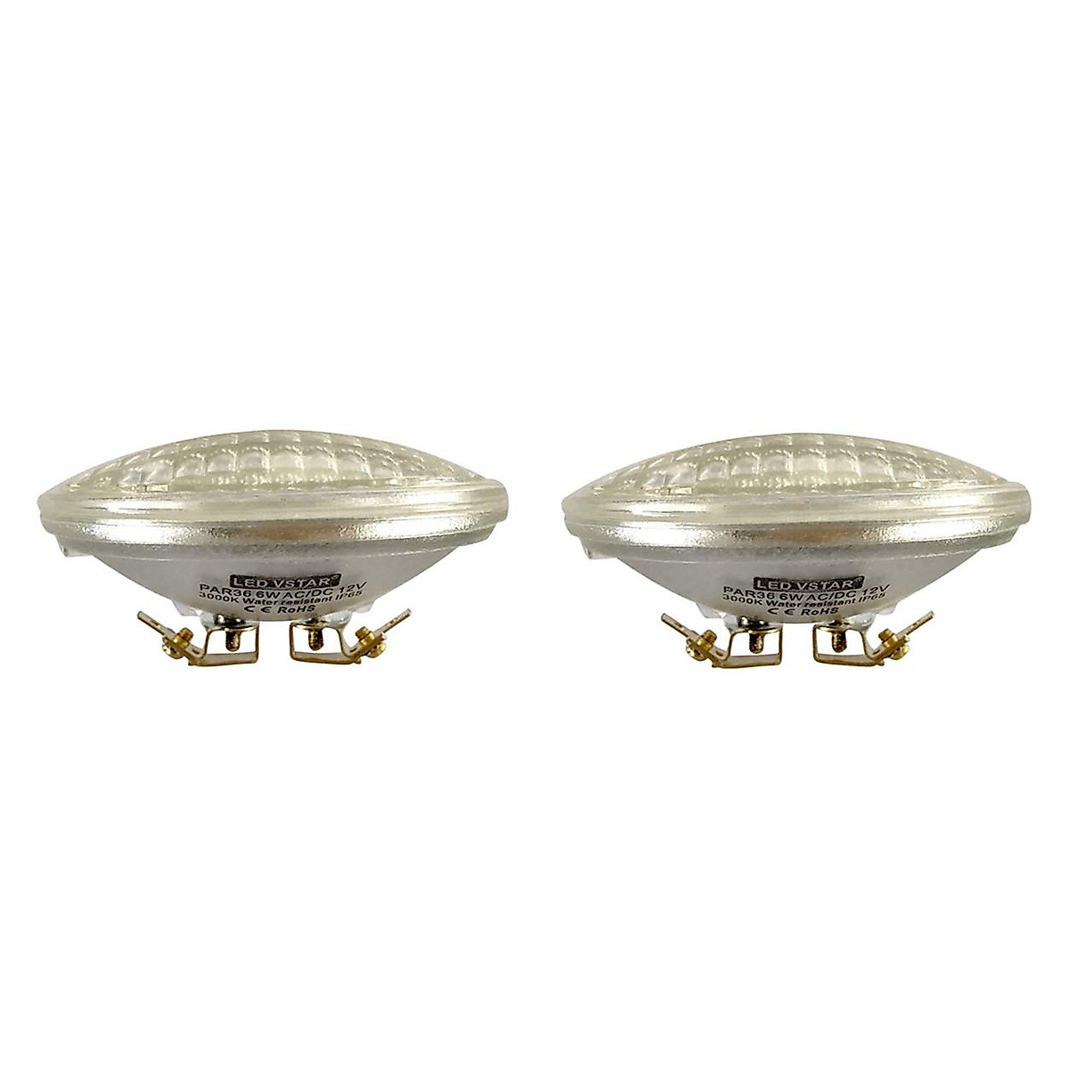 VSTAR LED PAR36 Bulb 6W 650-750lm(35W Halogen Equivalent),3000K Warm White,Water Resistant,Non-dimmable,2 Pack