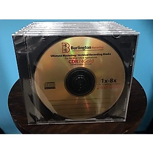 Burlington Recording 24 Kt Gold Ultimate Archival Mastering CD-R Pack of 10