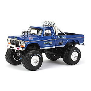 KINGS OF CRUNCH 1974 Ford F-250 Monster Truck Bigfoot #1 Blue The Original Monster Truck (1979) Hobby Exclusive 1/64 Diecast Model Car by Greenlight