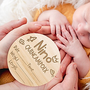 Party to Be Personalized Birth Announcement Sign for Hospital, Laser Engraved Wooden Baby Name Announcement Sign, Newborn Announcement Sign