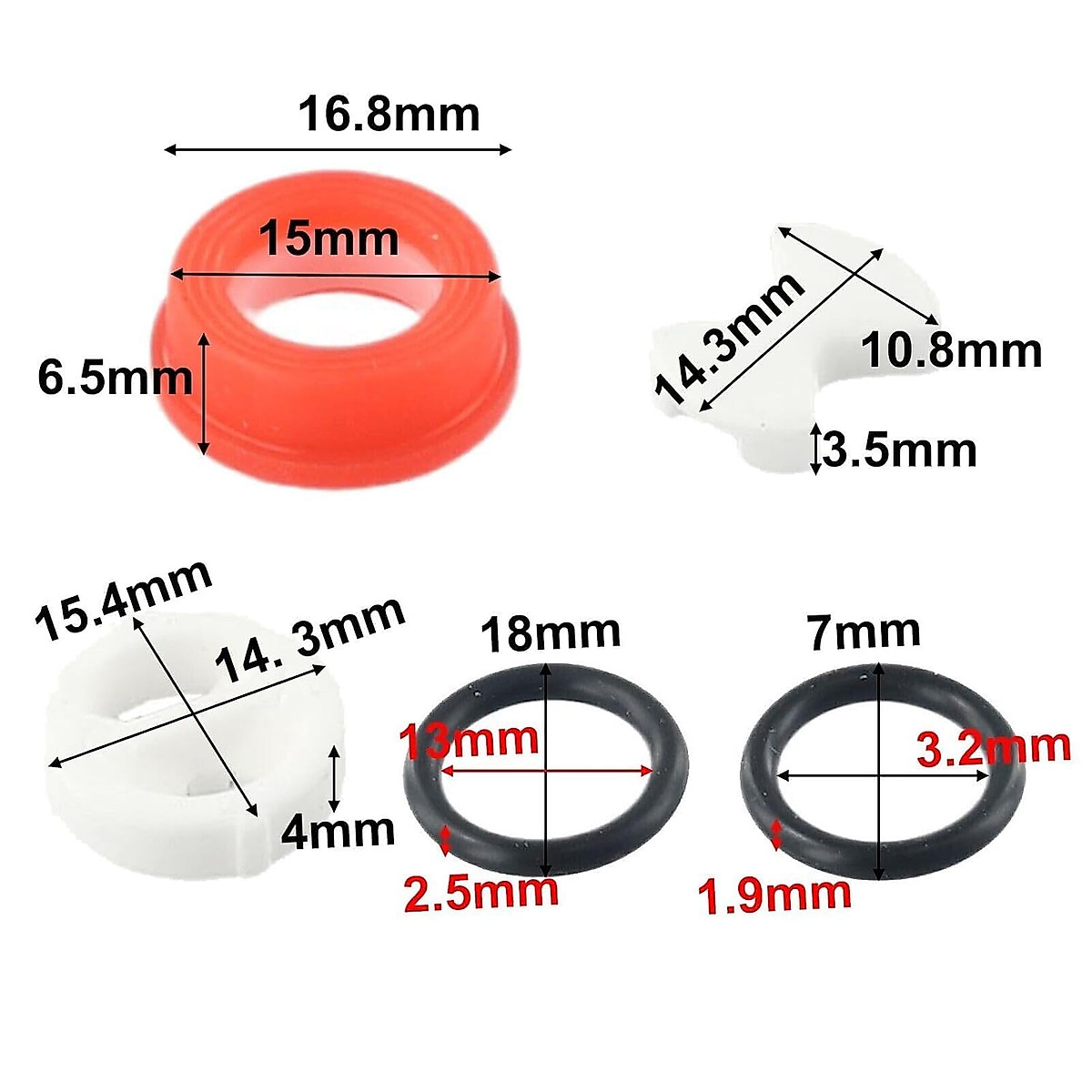 8 Pcs Faucet Washers Ceramic Disc Cartridges Silicon Washer Insert Turn Replacement for Valve Tap Faucet Parts Home Improvement Tools