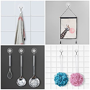 Kiemeu Clear Plastic Hooks for Hanging Adhesive Wall Hooks Heavy Duty Strong Sticky Hooks for Wall