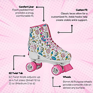 Rollr GRL Ella - Girls White/Pink Adj Small (12-2)