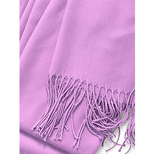 MBJ Shawls and Wraps Elegant Cashmere Scarfs for Women Stylish Warm Blanket Solid Winter Scarves ONESIZE LILAC