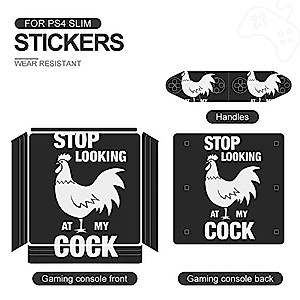 PS4 Slim game console skin sticker protective cover Stop Staring at My Cock PS4 Slim console and 2PCS whole body protective skin skin sticker