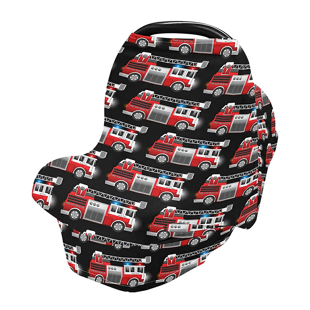 Fire Truck 3D Baby Car Seat Covers, Nursing Cover Breastfeeding, Scarf Soft Breathable Stretchy Coverage, Carseat Cover for Boys and Girls…