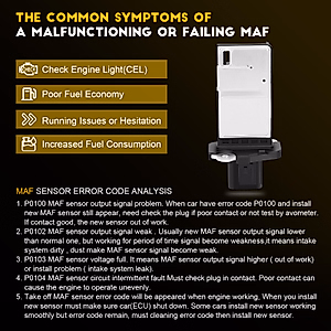 OCPTY Mass Air Flow Sensor Meter Fits for Ford E-150 Edge Escape Expedition Explorer Super Duty Mustang Taurus; for Lincoln LS Mark LT MKS MKT MKX MKZ; for Mercury Grand Marquis &More 3L3A12B579A