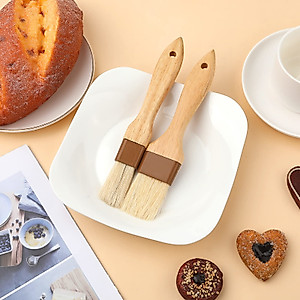 Pastry Basting Brushes, 2PCS Oil Brushes Boar Bristle Brushes BBQ Brushes for Sauce BBQ Basting Brush Kitchen Brush for Oil Egg Spread Marinade Sauce (2 Specifications)