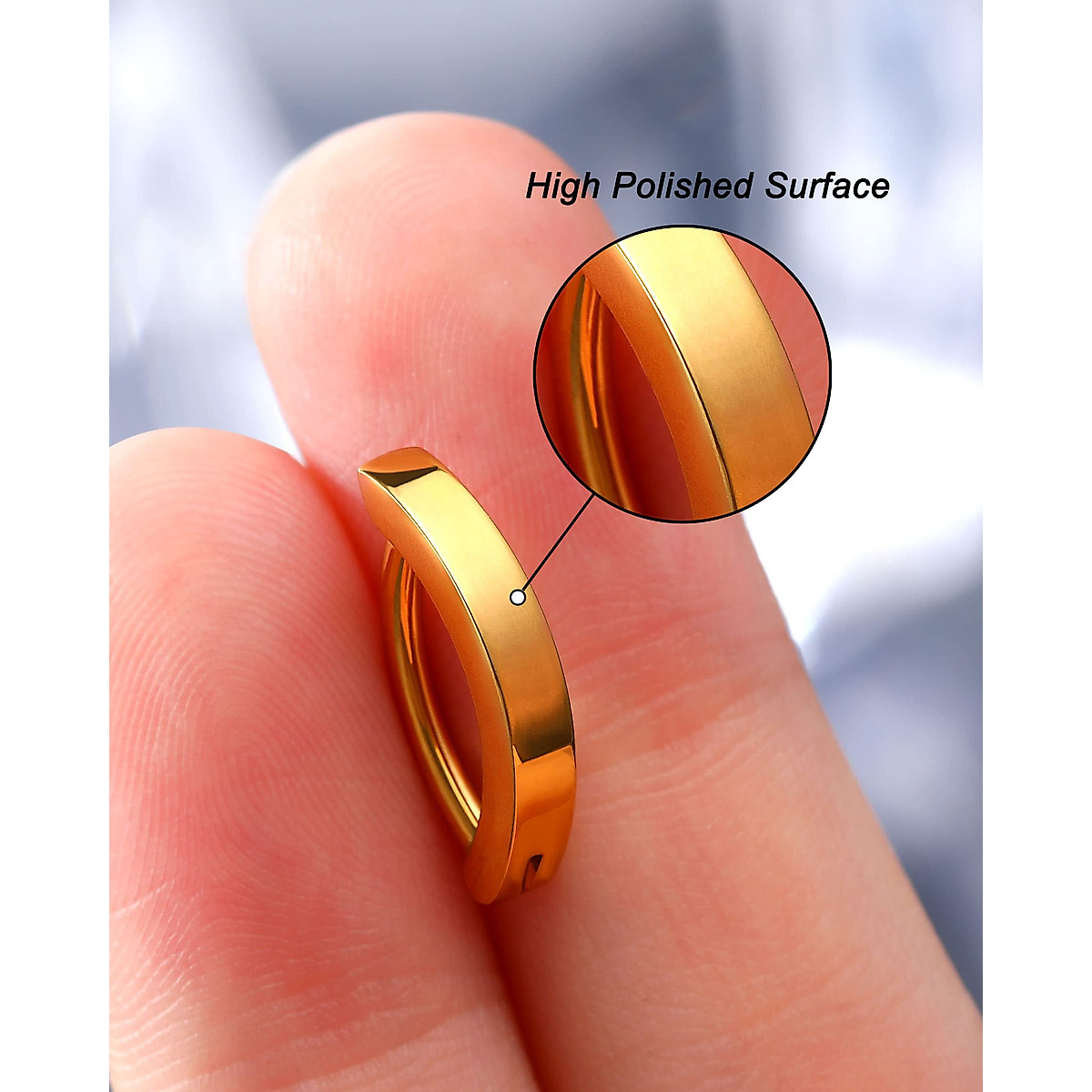 Melighting 14G Belly Clicker Hoop Stainless Steel 316L Belly Button Rings for Women Reverse Curved Belly Rings Clicker Belly Piercing Hoop for Women