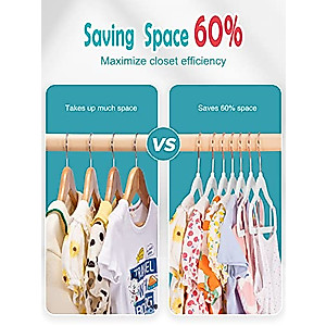 Smartor Premium Velvet Baby Hangers for Closet 50 Pack, 11.8" Safe Durable Baby Clothes Hangers for Nursery with 6 Pcs Closet Dividers, Sturdy Felt Hangers for Toddler/Infant/Kids/Childrens - White