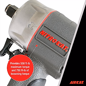 AirCat Pneumatic Tools 1056-XL: Nitrocat Composite Compact Impact Wrench 750 ft-lbs - 1/2-Inch