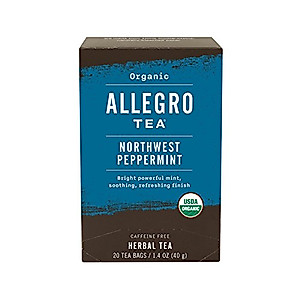 Allegro Tea Organic Northwest Peppermint Tea Bags, 20 Count