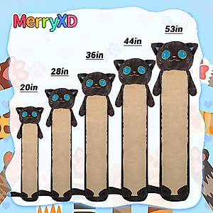 MerryXD Long Cat Plush Kawaii Body Pillow, 44” Cute Black Cat Stuffed Animals Soft Plushies, Big Eyes Kitten Plush Toys Throw Pillow Doll Gift for Girlfriend,Birthday,Christmas,Halloween