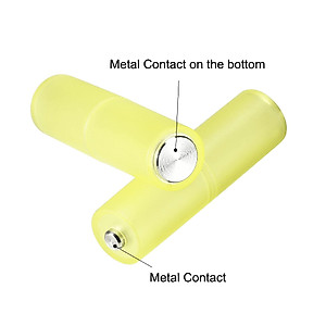uxcell AAA to AA Battery Adapter Battery Converter Cases Holder Shell with Metal Contacts on Two Bottom Yellow 4 Pcs