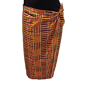 African Kente Print #3- Serengeti Fabric (1 Yard) Kente African Print Fabric Cotton 44" Wide Head wrap Head tie Scarf Choir African Dance Black History Month African American Men Women Kids