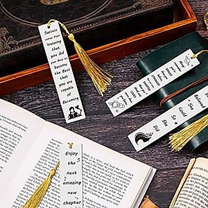 Tallew 4 Pcs Metal Bookmarks Inspirational for Book Lovers Christmas Gifts Graduation Teacher Appreciation Bookmark Thank You Page Marker Teachers Women Birthday(Sweet), Silver